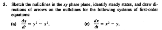 5. Sketch the nullclines in the xy phase plane, | Chegg.com