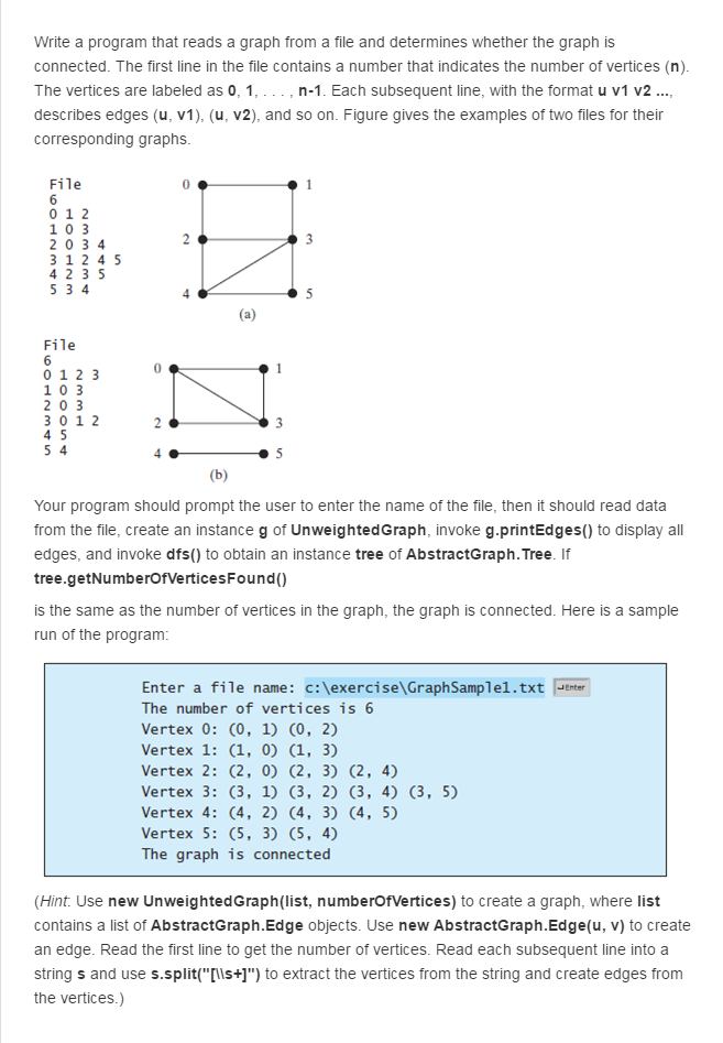 Solved Write A Program That Reads A Graph From A File And 7721
