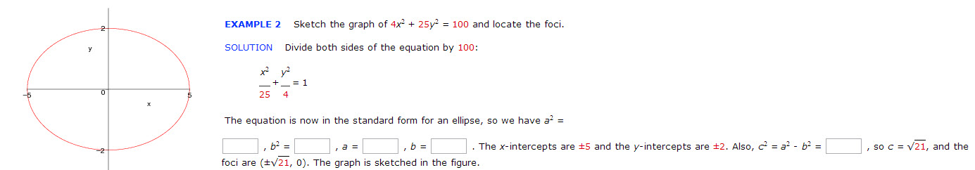 Solved Sketch the graph of 4x2 + 25y2 = 100 and locate the | Chegg.com