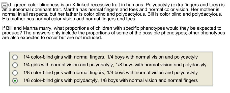 Solved ed-green color blindness is an X-linked recessive | Chegg.com