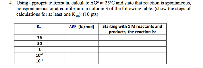 Solved Using appropriate formula, calculate Delta G degree | Chegg.com