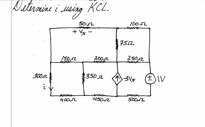 Solved determine i using KCL (nodal analysis) the correct | Chegg.com