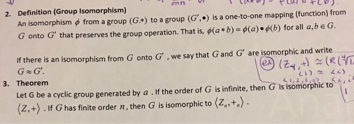 Solved An isomorphism phi from a group (G.*) to a group (G', | Chegg.com