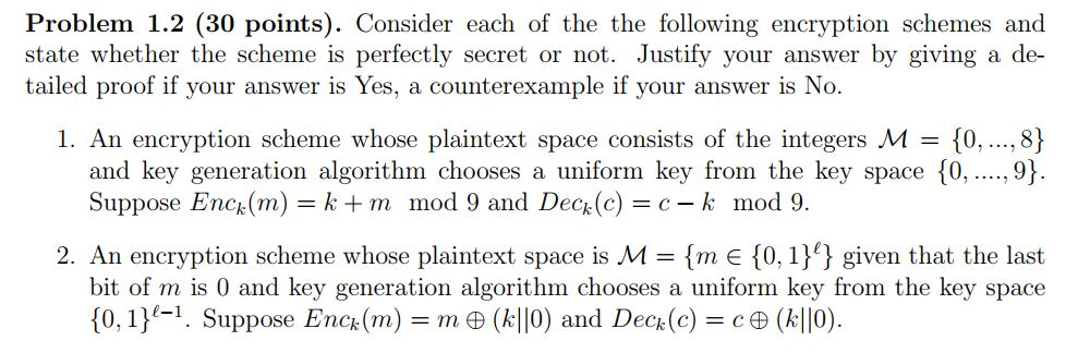 Solved Problem 1.2 (30 points). Consider each of the the | Chegg.com