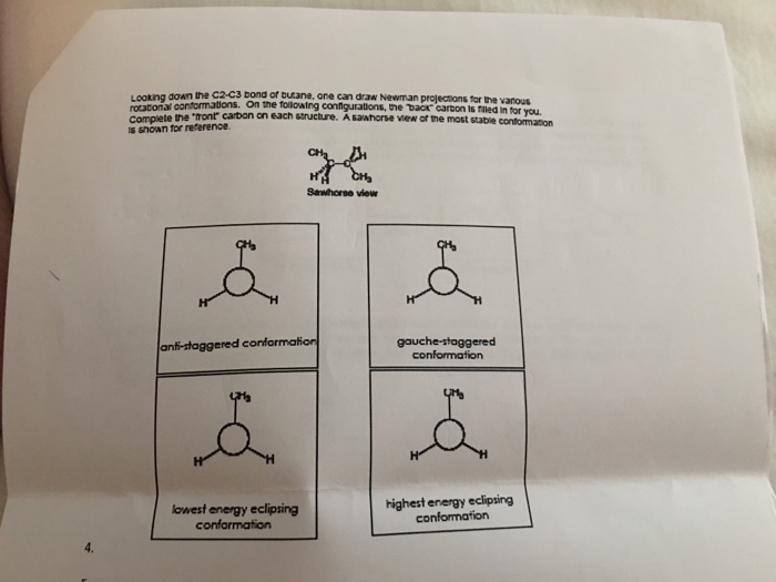 Solved Looking down the C2-C3 bond of butane, one can draw | Chegg.com