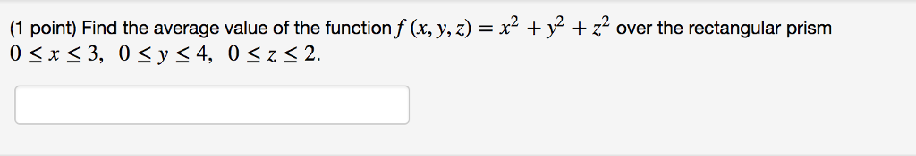 Solved 1 Point Find The Average Value Of The Functionf X