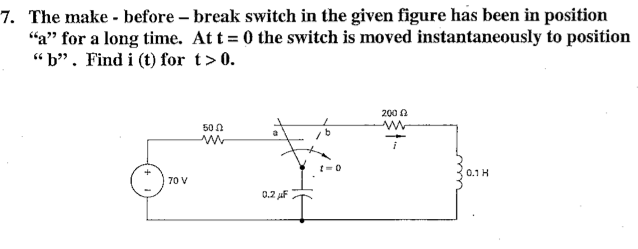 Solved The make - before - break switch in the given figure | Chegg.com