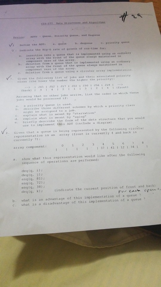 Solved Revieui ADQunue, Priority Queue, and Dequeue ? Define | Chegg.com