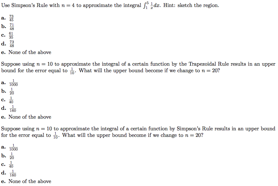 Solved Use Simpson's Rule with n = 4 to approximate the | Chegg.com