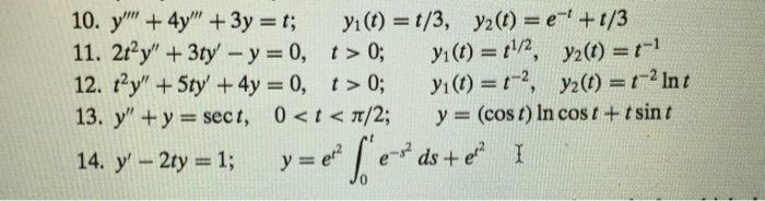 Solved Verify that each function is a solution of the | Chegg.com