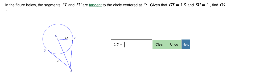 Solved n the "gure below, the segments STand are tangen to | Chegg.com