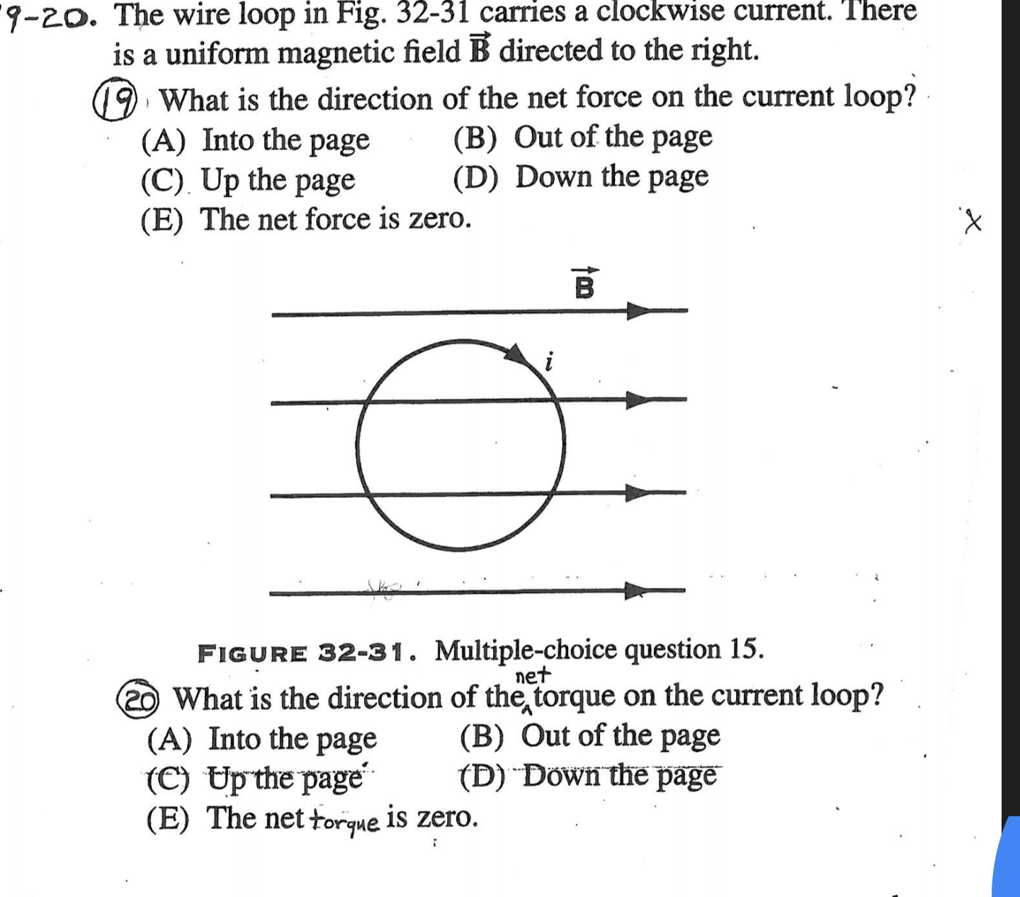 Solved The wire loop in Fig. 32-31 carries a clockwise | Chegg.com