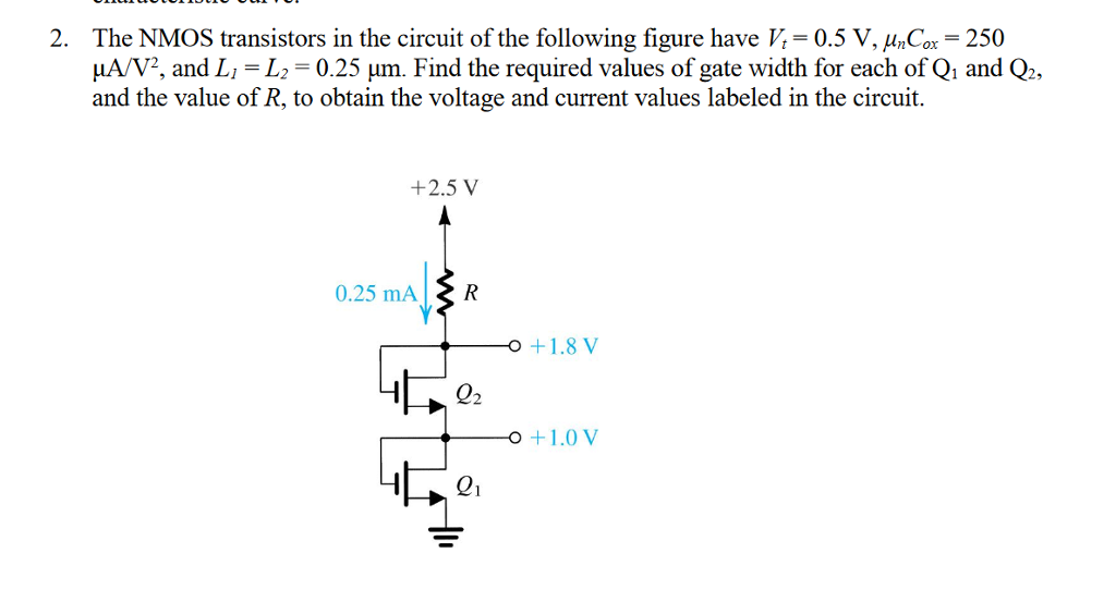 Solved The NMOS transistors in the circuit of the following | Chegg.com