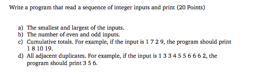 Solved Write A Program That Read A Sequence Of Integer 