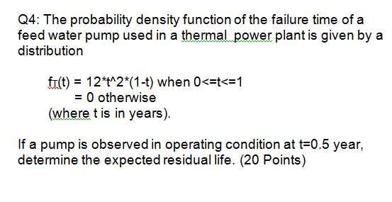 Solved The probability density function of the failure time | Chegg.com