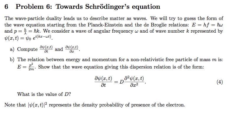 Solved equation 4: it is not the derivative of psi squared | Chegg.com