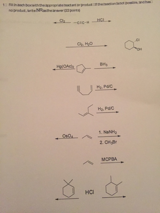 Solved Fill in each box with the appropriate reactant or | Chegg.com