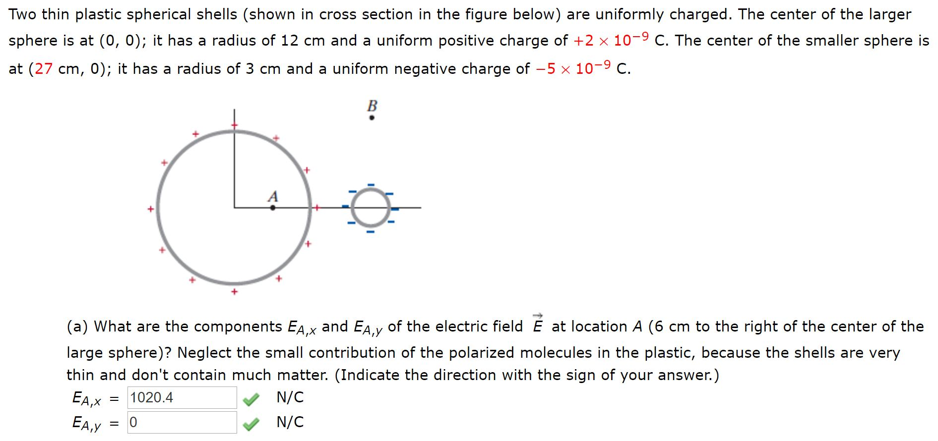 Solved Two thin plastic spherical shells (shown in cross | Chegg.com