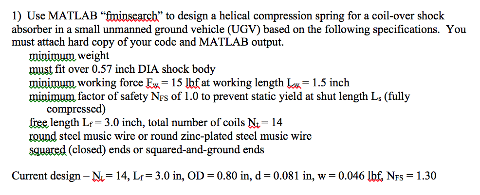 Solved 1) Use MATLAB “tu search" to design a helical | Chegg.com
