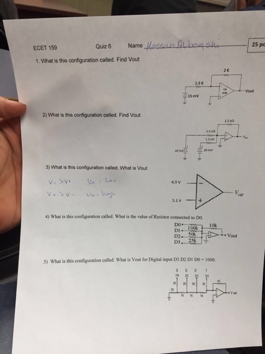 Solved What is this configuration called. Find Vout What is | Chegg.com