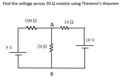 Solved Find the voltage across 20 ohm resistor using | Chegg.com