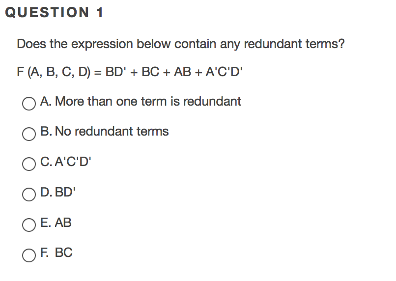 Solved QUESTION 1 Does the expression below contain any | Chegg.com