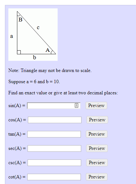 Solved Suppose a = 6 and b = 10 Find an exact value or | Chegg.com
