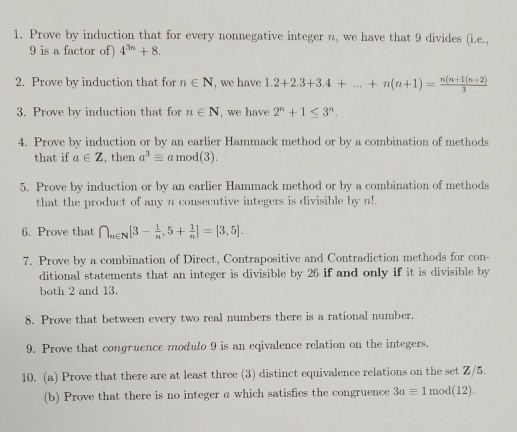 Solved 1 Prove By Induction That For Every Nonnegative 