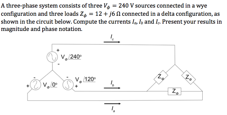 Solved A three-phase system consists of three V_theta, = 240 | Chegg.com