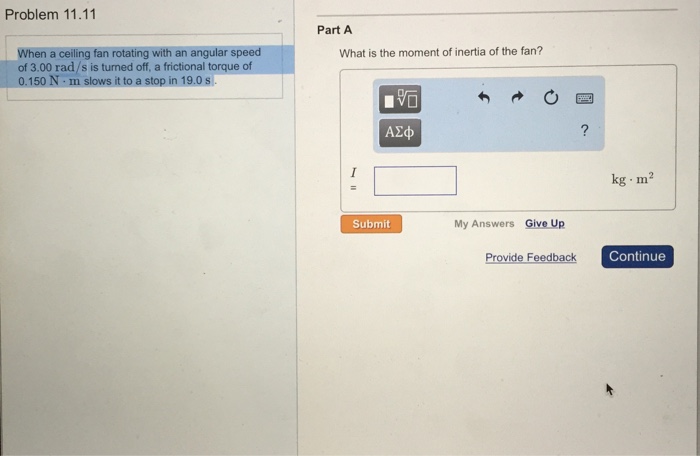 Solved When a ceiling fan rotating with an angular speed) | Chegg.com