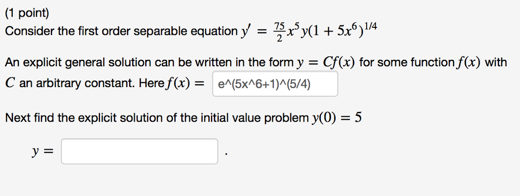 Solved Consider the first order separable equation y' = 75/2 | Chegg.com