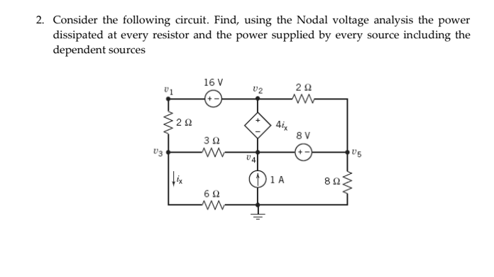 Solved 2. Consider the following circuit. Find, using the | Chegg.com