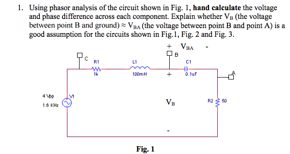 Solved Using phasor analysis of the circuit, hand calculate | Chegg.com
