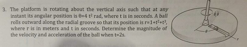 Solved 3. The platform is rotating about the vertical axis | Chegg.com