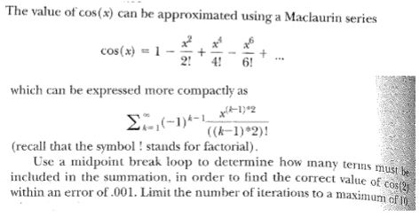 Solved The value of cos(x) can be approximated using a | Chegg.com