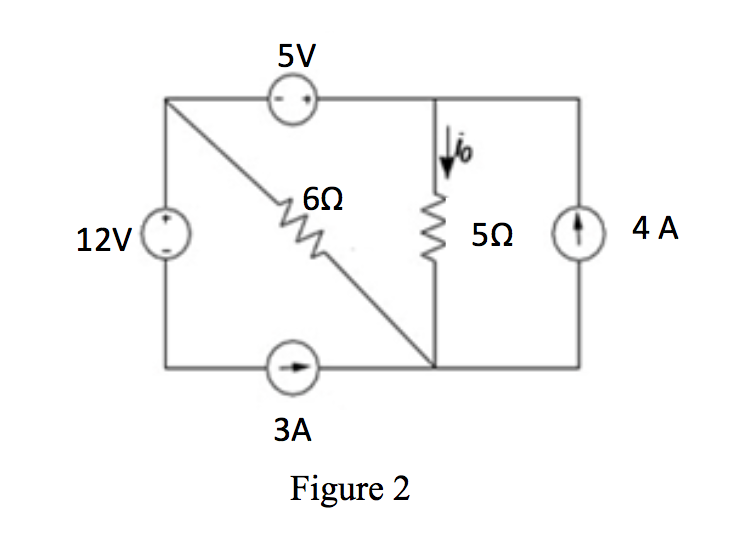 Solved Question 2) Determine the current i0 through the 5 | Chegg.com