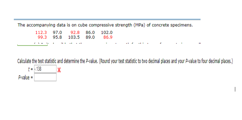 Solved The accompanying data is on cube compressive strength | Chegg.com