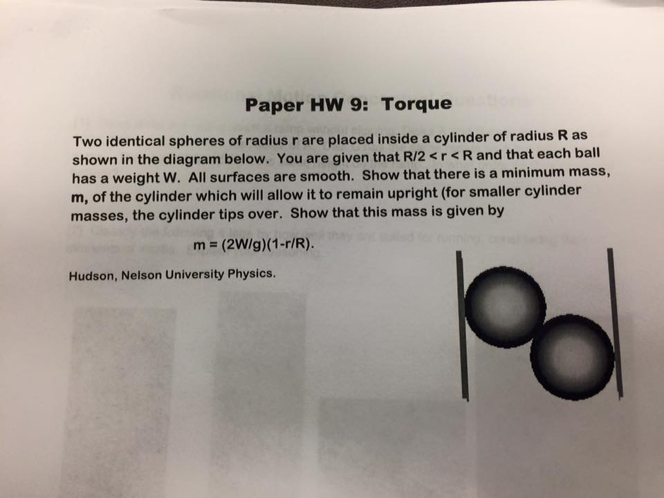 Solved Two identical spheres of radius r are placed inside | Chegg.com