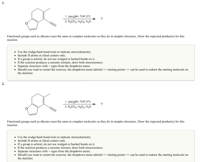 Solved Functional groups such as alkynes react the same in | Chegg.com