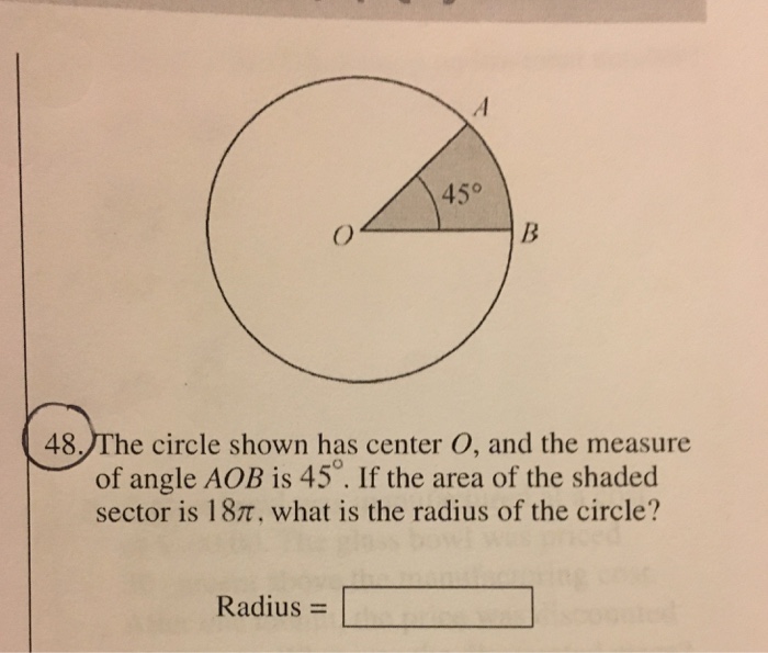 Solved The circle shown has center O, and the measure of | Chegg.com