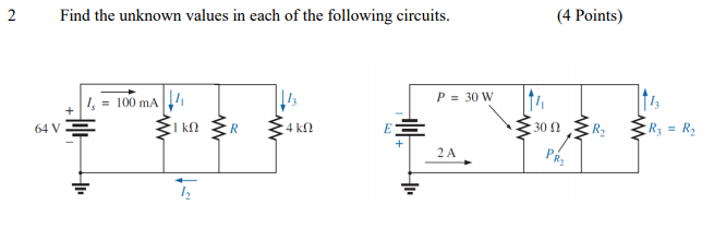 Solved Find the unknown values in each of the following | Chegg.com