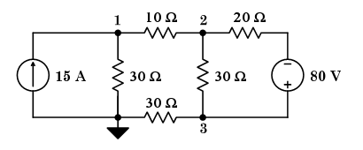 Solved The circuit shown above. Calculate the node | Chegg.com