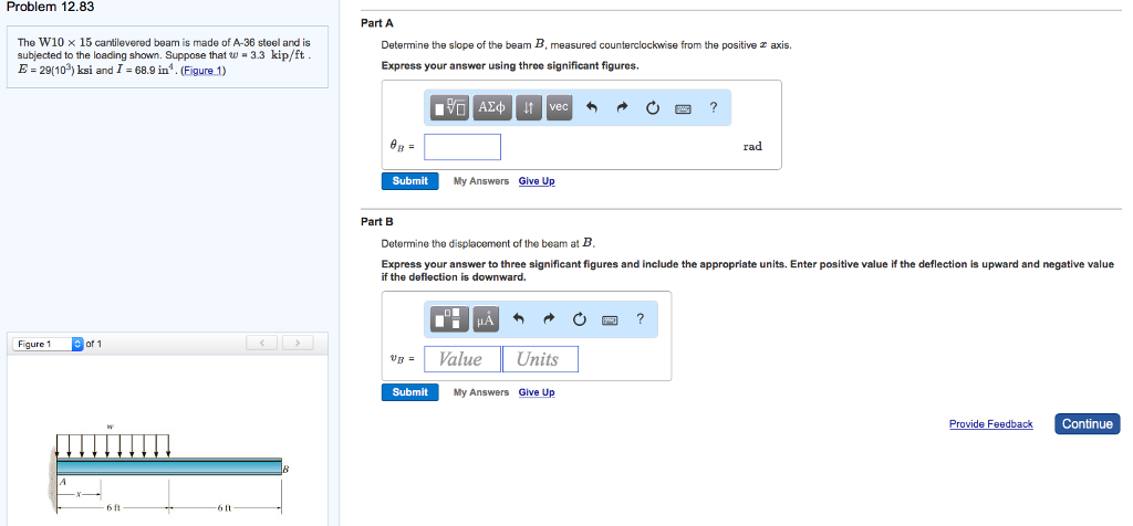Solved Problem 12.83 Part A The W10 15 cantilevered beam is | Chegg.com