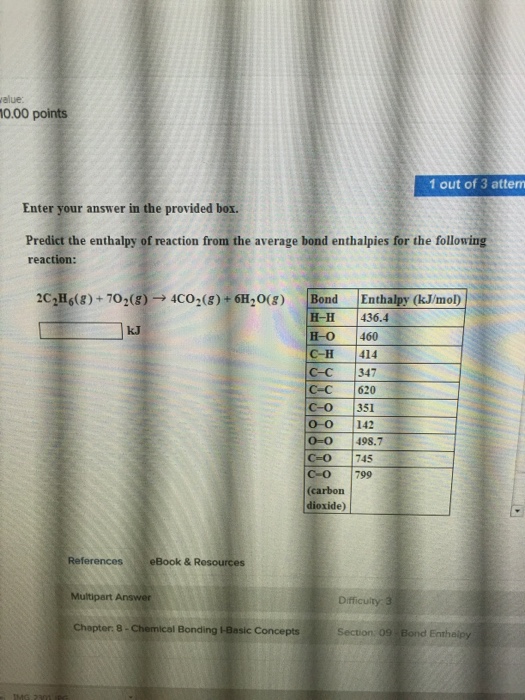 Solved Predict the enthalpy of reaction from the average | Chegg.com