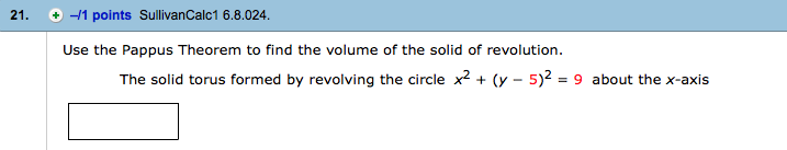 Solved Use the Pappus Theorem to find the volume of the | Chegg.com