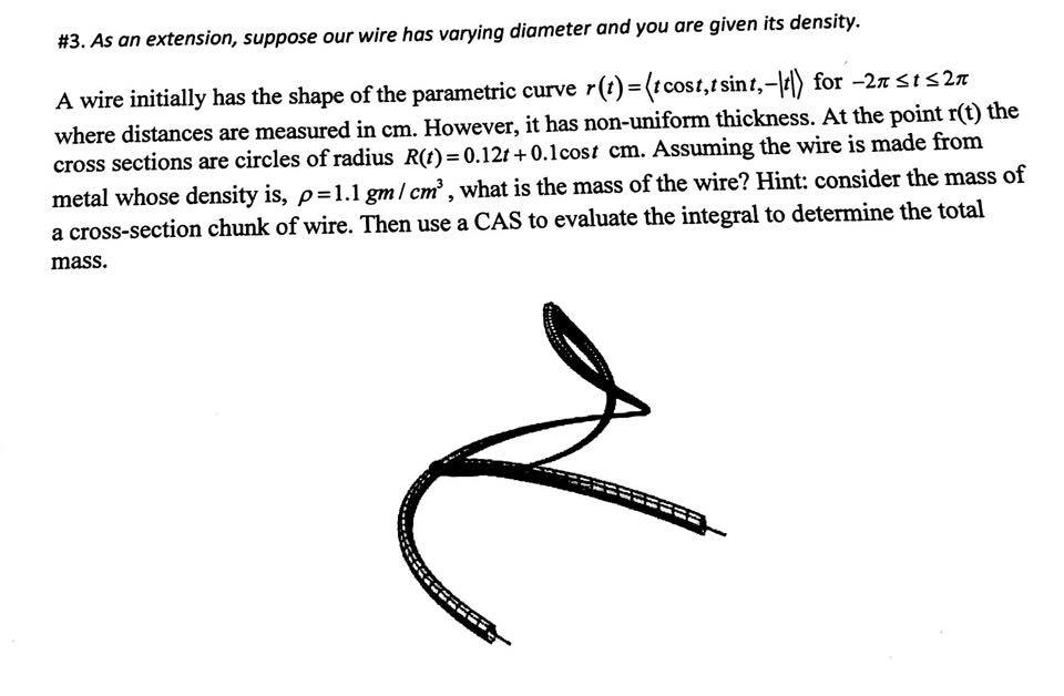 Solved As an extension, suppose our wire has varying | Chegg.com