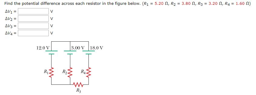 Solved Find the potential difference across each resistor in | Chegg.com