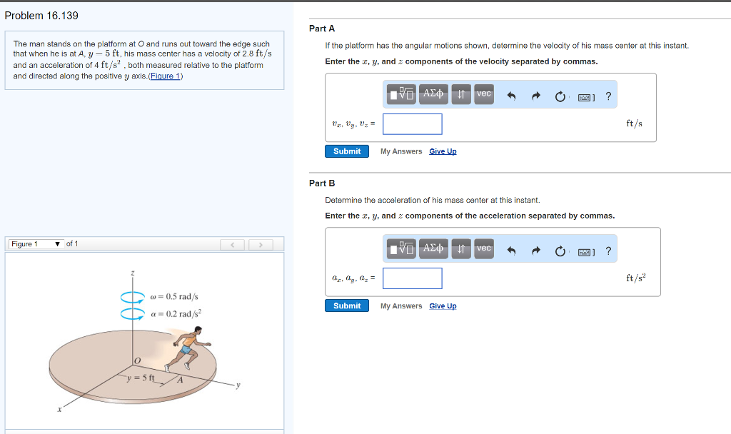 Solved The man stands on the platform at O and runs out | Chegg.com