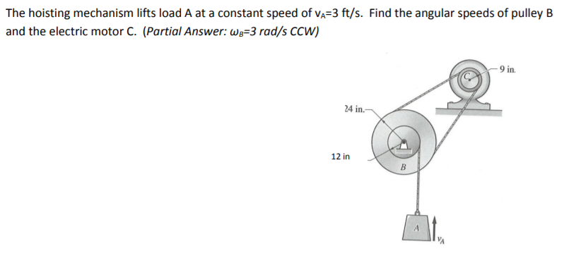 Solved The hoisting mechanism lifts load A at a constant | Chegg.com