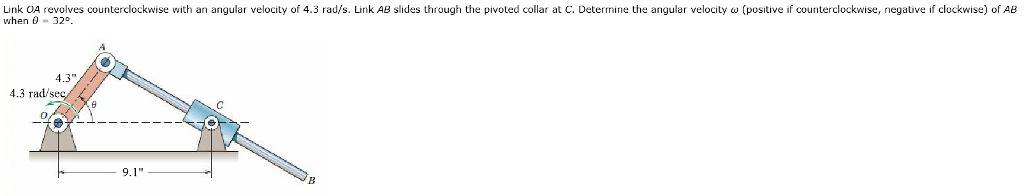 Solved Link OA revolves counterclockwise with an angular | Chegg.com
